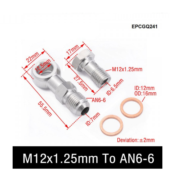 Banjo AN6 - M12-1.25mm – Recto - CM Imports